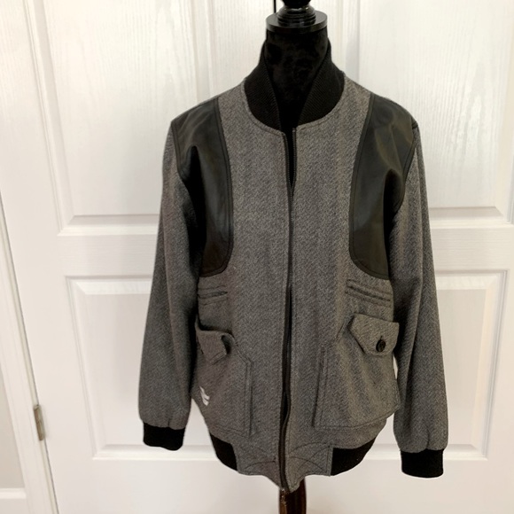 Publish | Jackets & Coats | Publish Tweed Bomber Jacket With Black Faux ...
